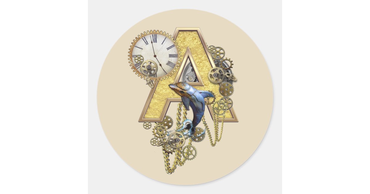 Alphabet-monogram capital-letter A Classic Round Sticker | Zazzle