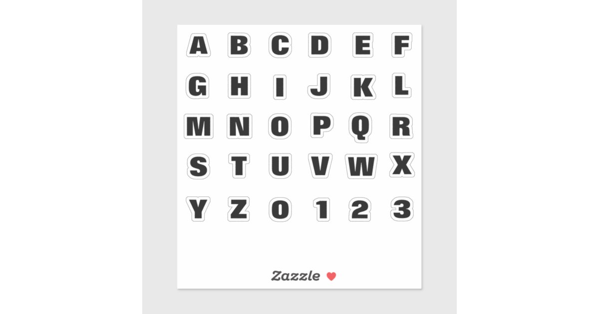 Alphabet Monogram Letters Initial Sticker | Zazzle