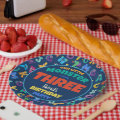 Alphabet Monsters Birthday Little Monster Add Age Paper Plates | Zazzle