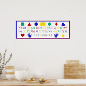 Alphabet, Numbers, and Shapes Poster | Zazzle