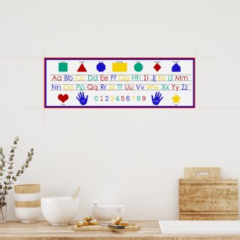 Alphabet, Numbers, and Shapes Poster | Zazzle