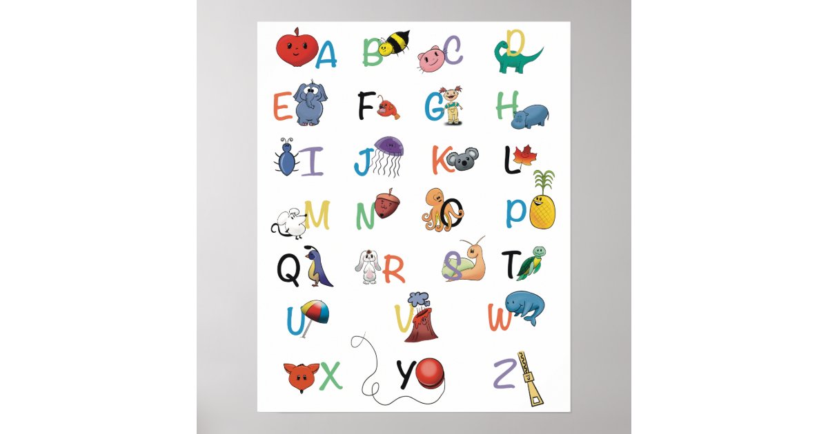 Alphabet phonics poster | Zazzle