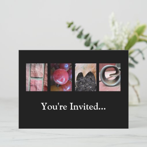 Alphabet Photography Collage, HOME Letter Word Art Invitation | Zazzle