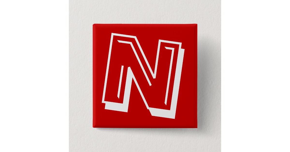 Alphabet Pin - Letter N - Red | Zazzle