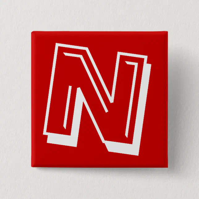 Alphabet Pin - Letter N - Red | Zazzle