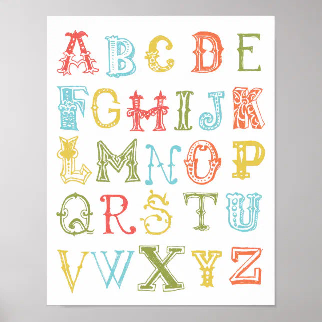 Alphabet Poster | Zazzle