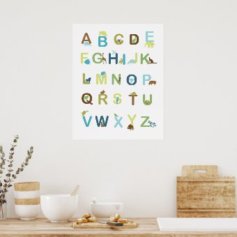 Alphabet Poster in earthy colors | Zazzle