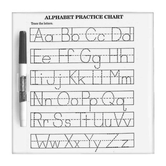 Alphabet Practice Chart Dry Erase Board | Zazzle.com