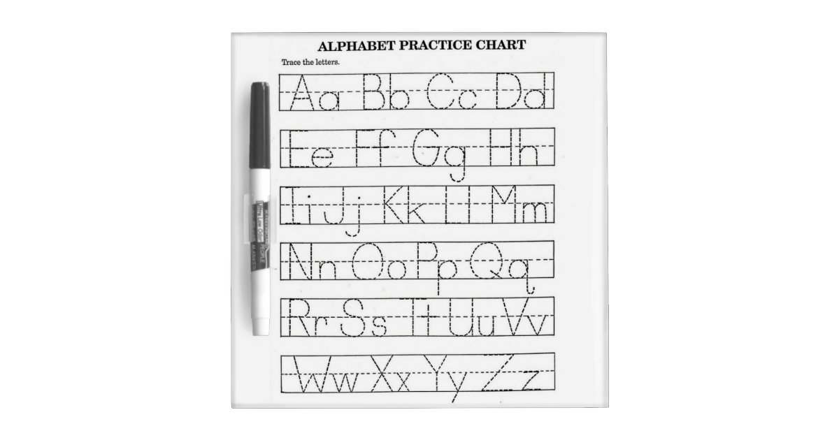 Alphabet Practice Chart Dry Erase Board | Zazzle