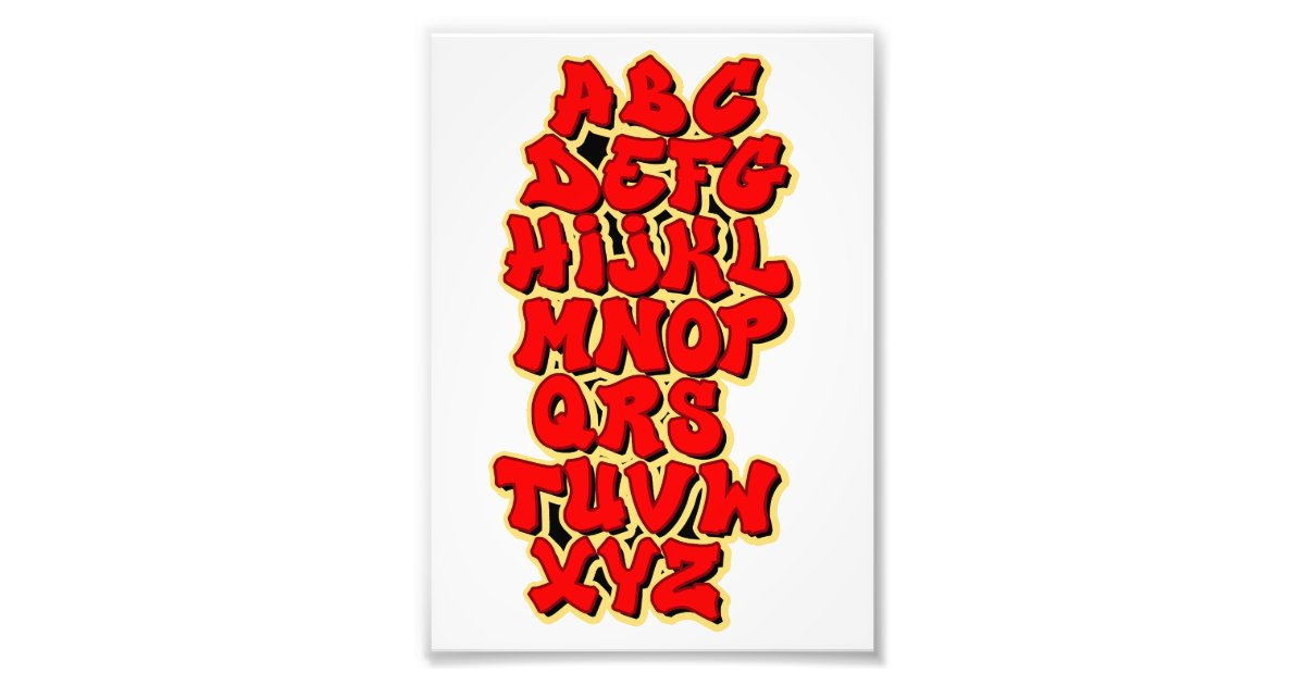 Alphabet Red Photo Print | Zazzle