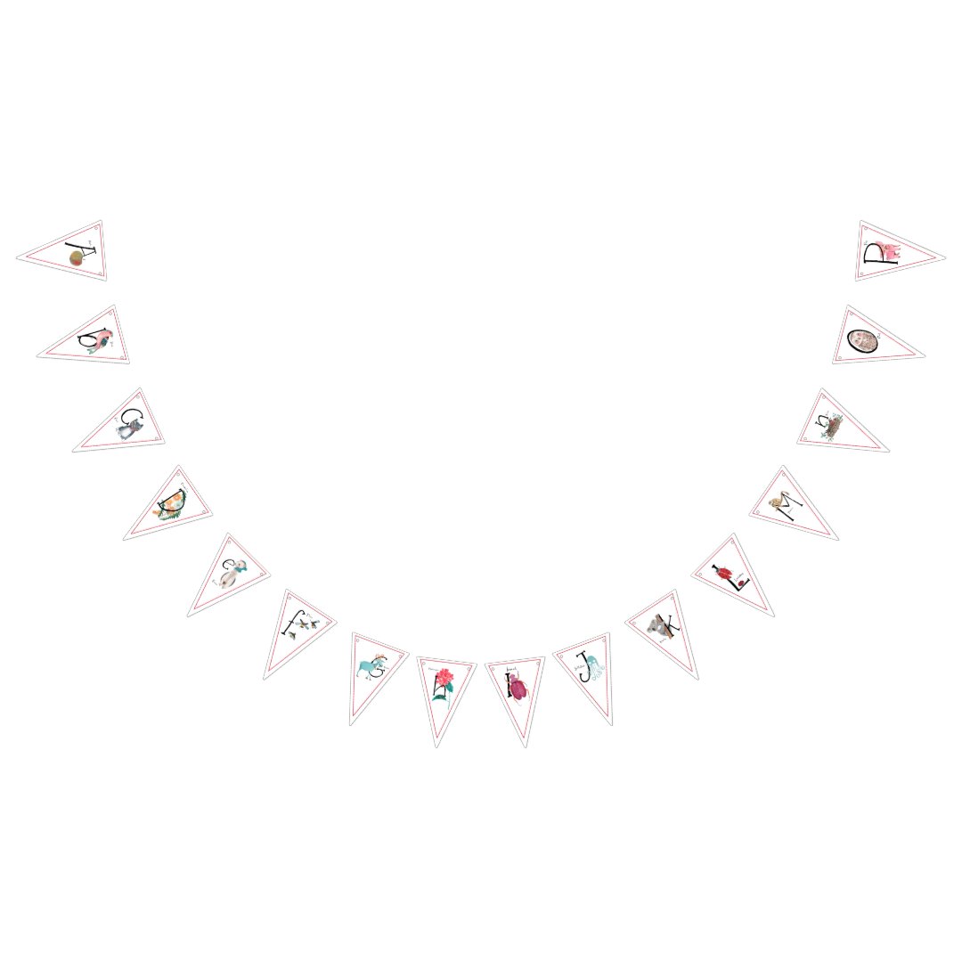 Alphabet storybook abc school party bunting flags | Zazzle