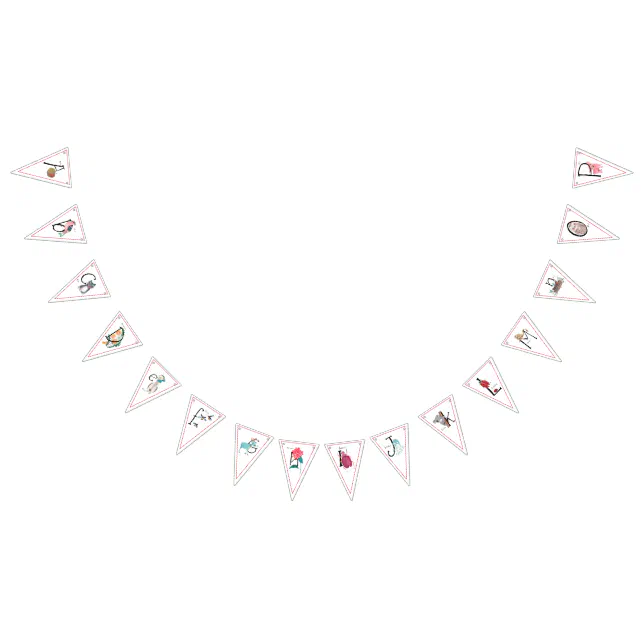Alphabet storybook abc school party bunting flags | Zazzle