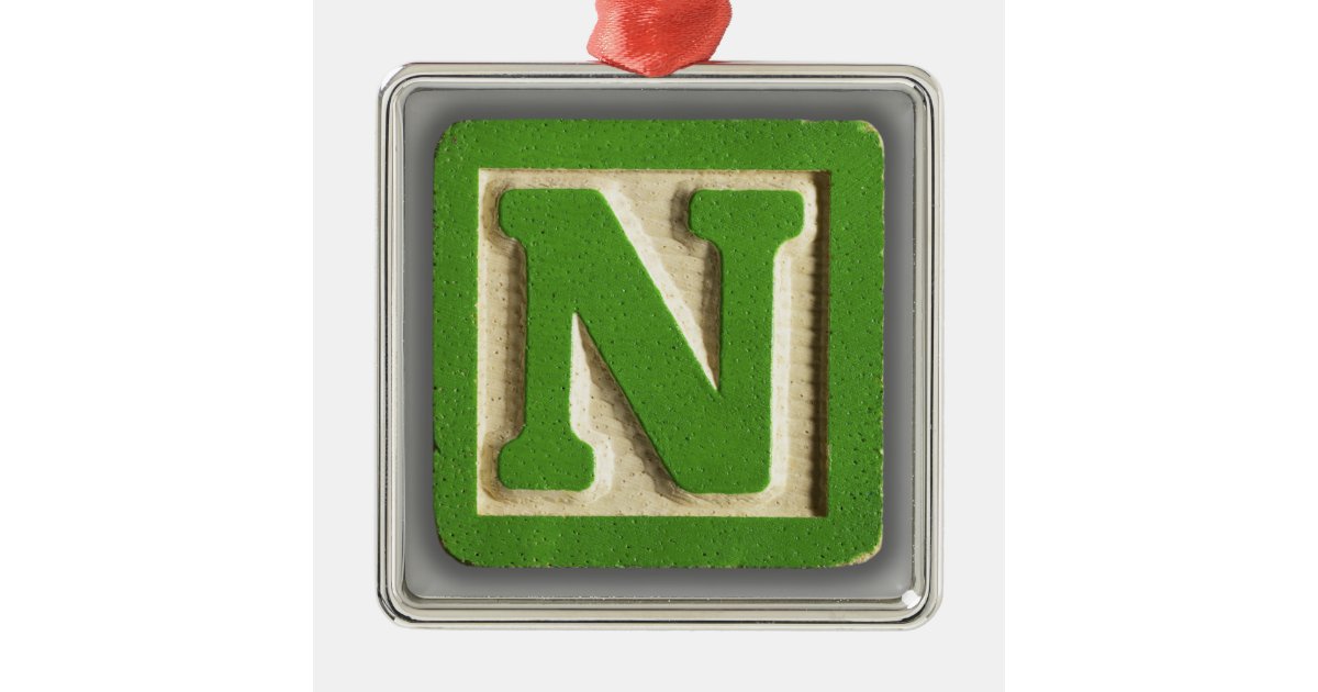 Alphabet Toy Block N Metal Ornament | Zazzle