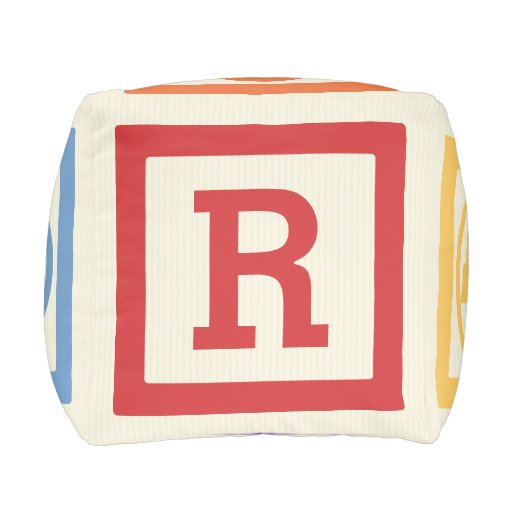 Alphabet Transportation Block Pouf | Zazzle