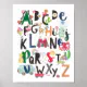 Alphabet Wall Art, Watercolor ABC Children's Decor | Zazzle
