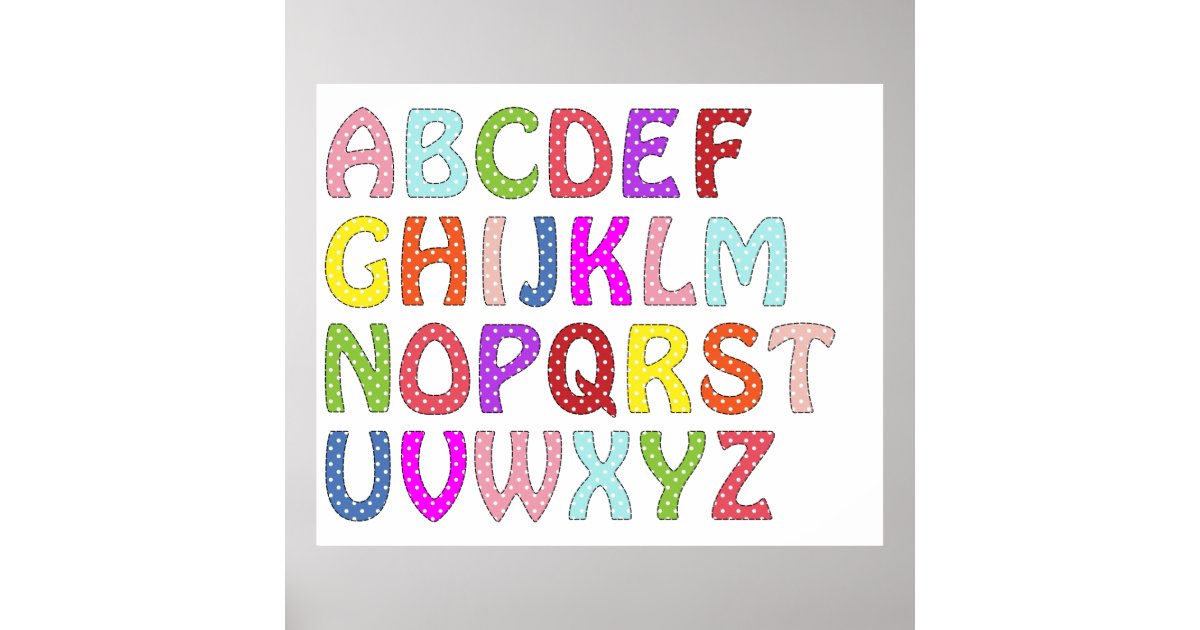 ALPHABET wall poster | Zazzle