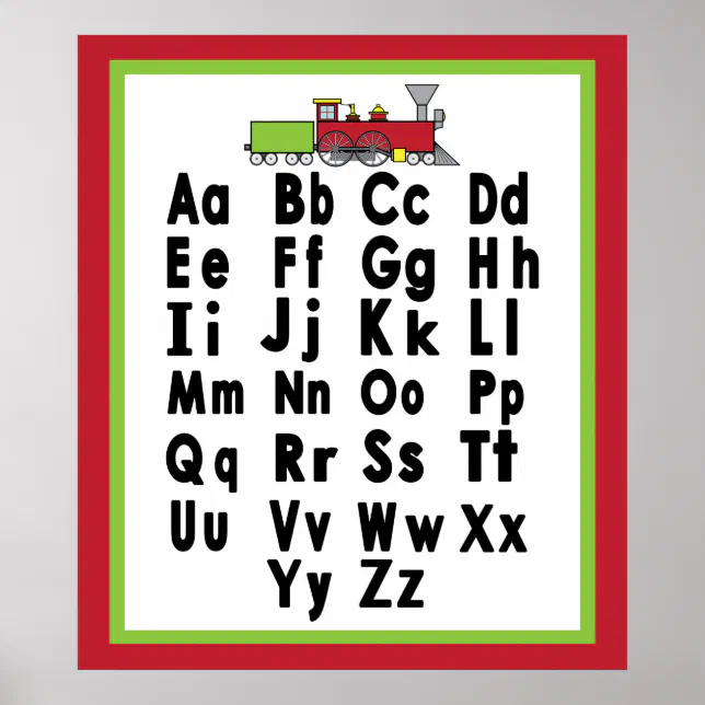 Alphabet with Train: Upper and Lower Cases Poster | Zazzle