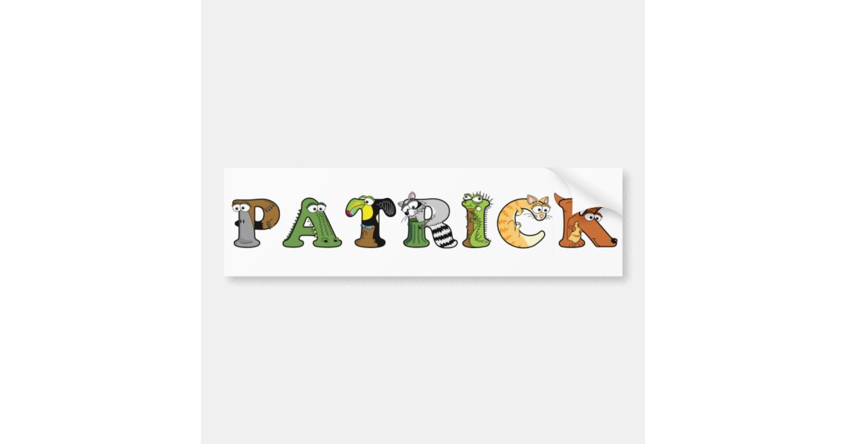 Alphabetimals Personalized Name Sticker | Zazzle