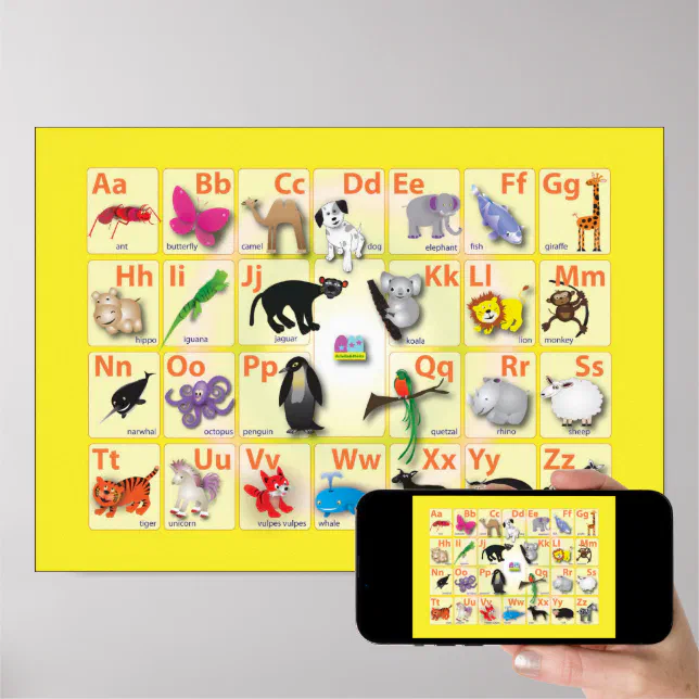 Alphabets: My ABC with 26 animals Poster | Zazzle