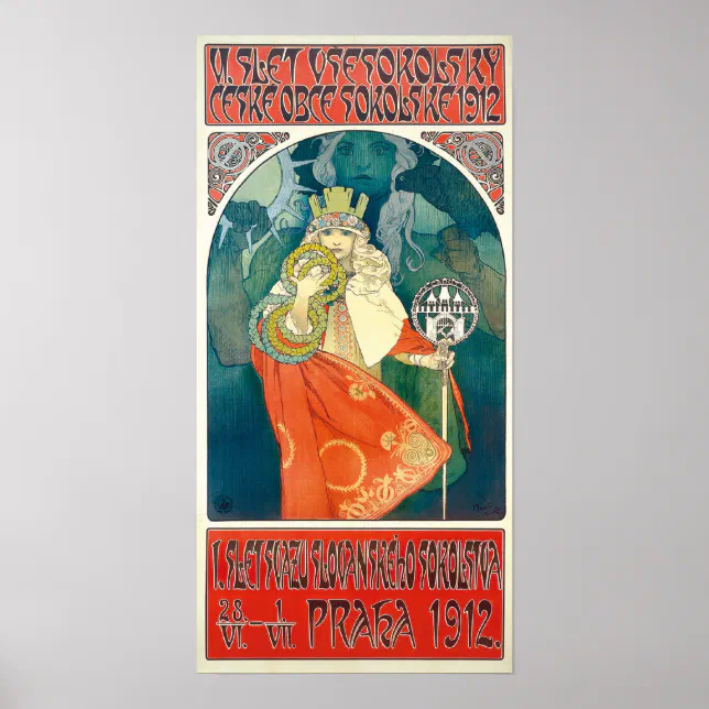 Alphonse Mucha 6th Sokol Festival, 1912 Poster | Zazzle