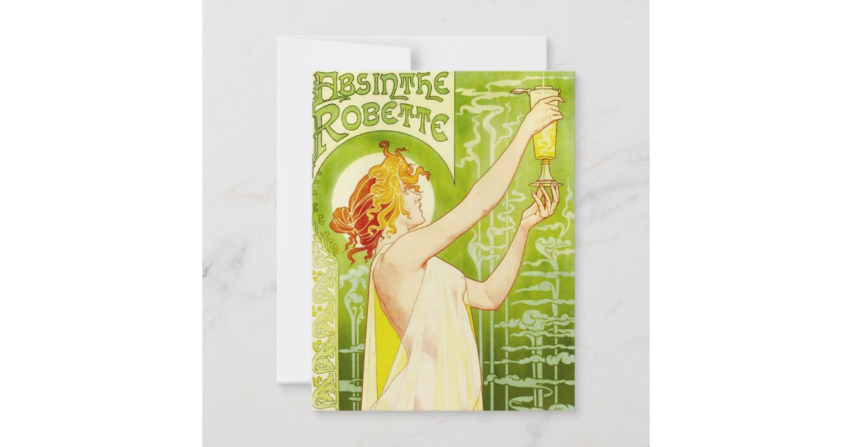 Alphonse Mucha Absinthe Robette Invitations | Zazzle