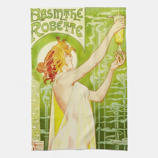 Alphonse Mucha Absinthe Robette Kitchen Towel | Zazzle.com