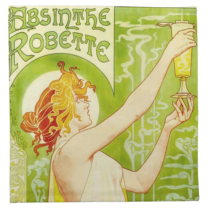 Alphonse Mucha Absinthe Robette Napkins | Zazzle.com