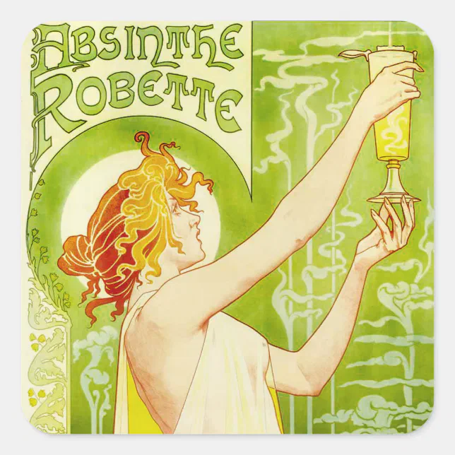 Alphonse Mucha Absinthe Robette Stickers | Zazzle