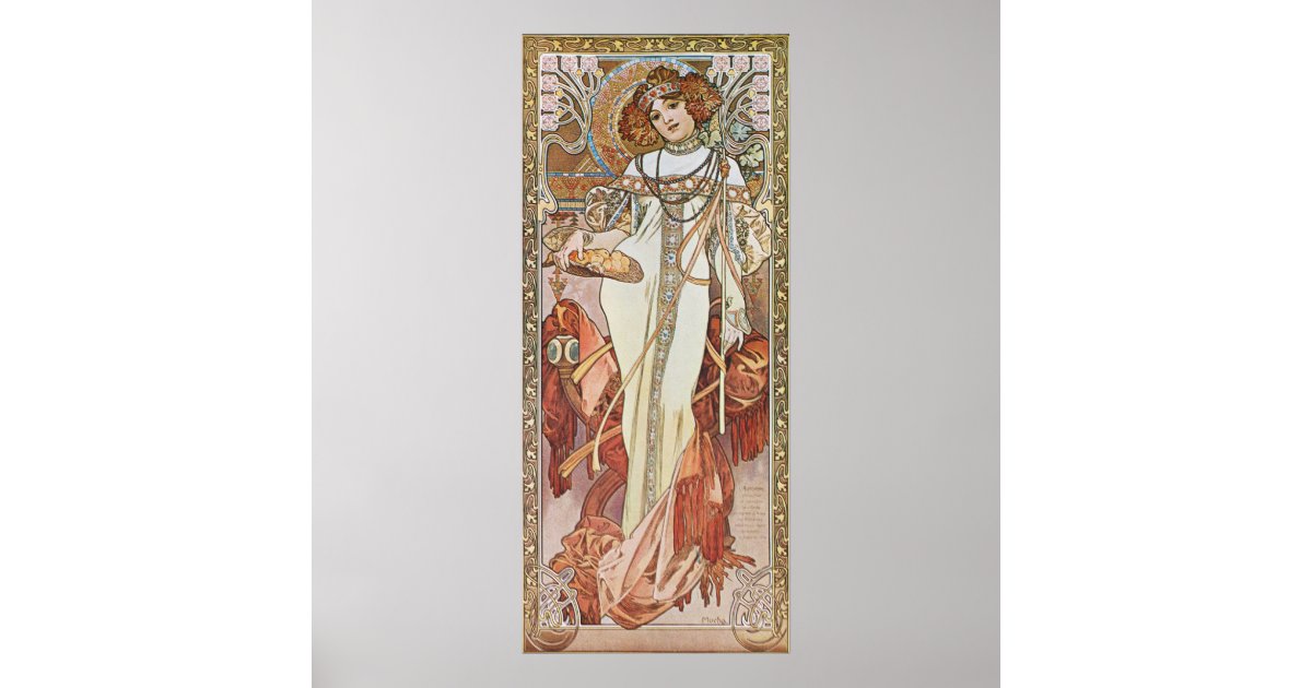 Alphonse Mucha. Autumn/Autumn, c.1903 Poster | Zazzle