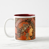 Alphonse Mucha Beautiful Art Nouveau Lady Mug/Cup Two-Tone Coffee Mug ...