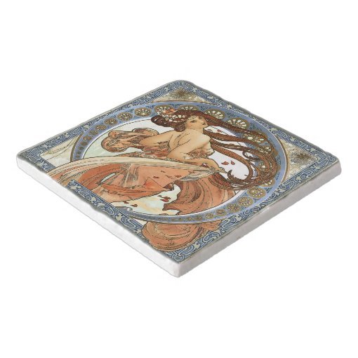 Alphonse Mucha "Dancing" Art Nouveau Vintage Trivet | Zazzle