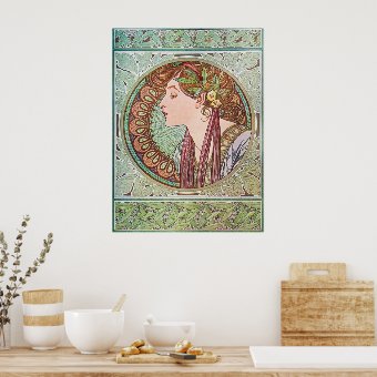 Alphonse Mucha Goddess Art Poster | Zazzle