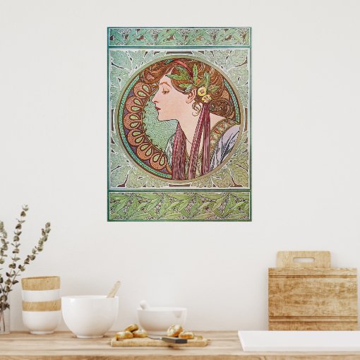 Alphonse Mucha Goddess Art Poster | Zazzle