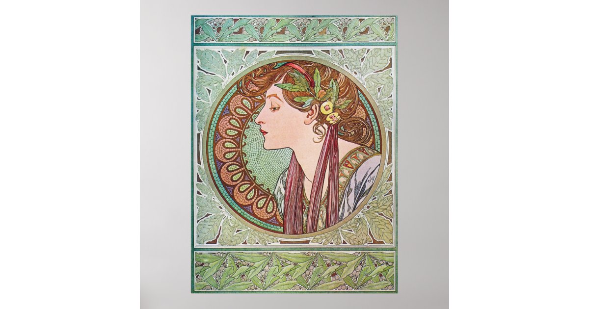 Alphonse Mucha Goddess Art Poster | Zazzle