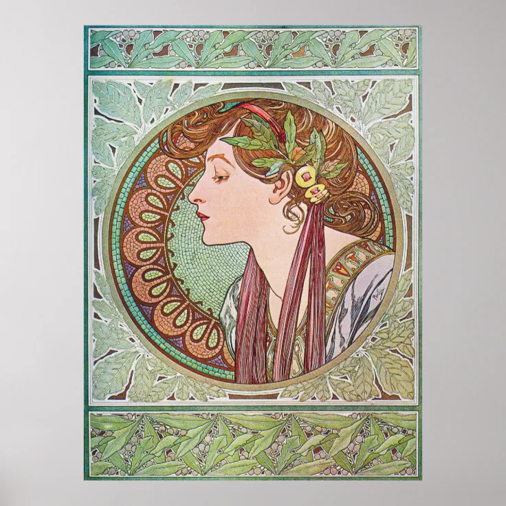 Alphonse Mucha Goddess Art Poster | Zazzle