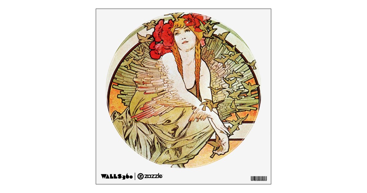 Alphonse Mucha Goddess Wall Decal | Zazzle