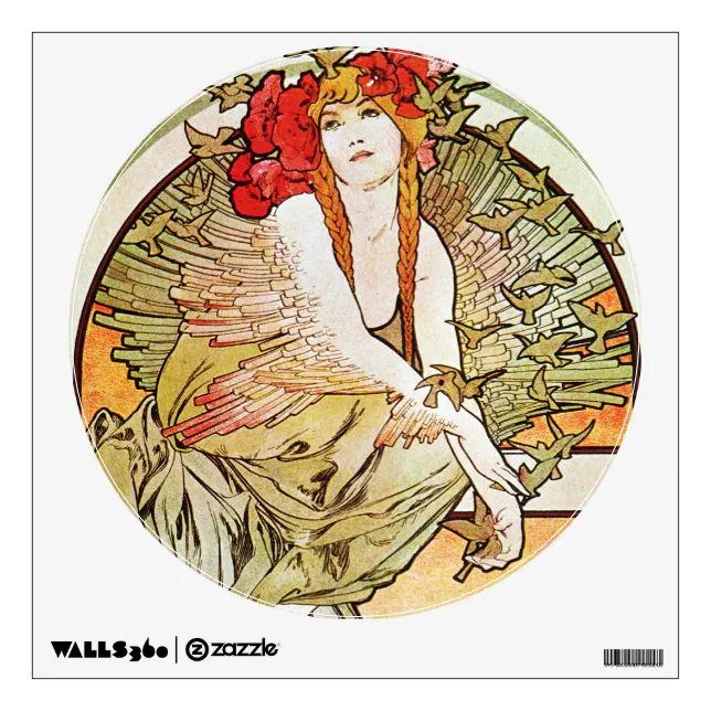 Alphonse Mucha Goddess Wall Decal | Zazzle