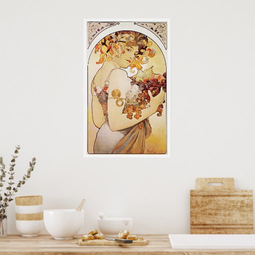 Alphonse Mucha. Le Fruit/Fruit, c.1897 Poster | Zazzle