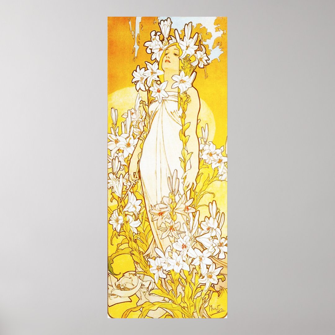 Alphonse Mucha Lily Poster | Zazzle
