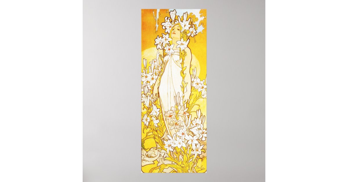 Alphonse Mucha Lily Poster | Zazzle