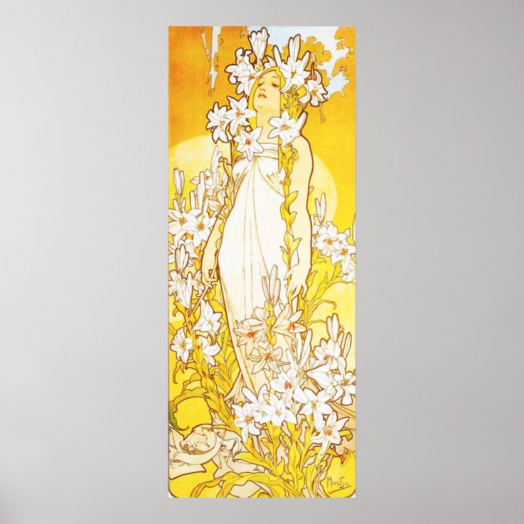Alphonse Mucha Lily Poster | Zazzle