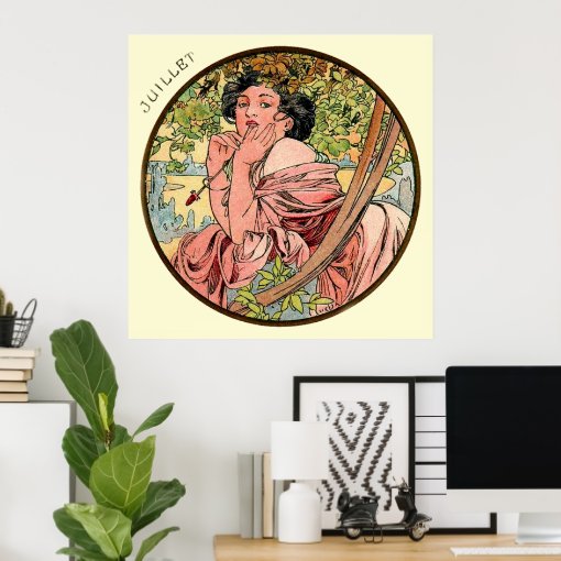 Alphonse Mucha Month Of July Poster | Zazzle