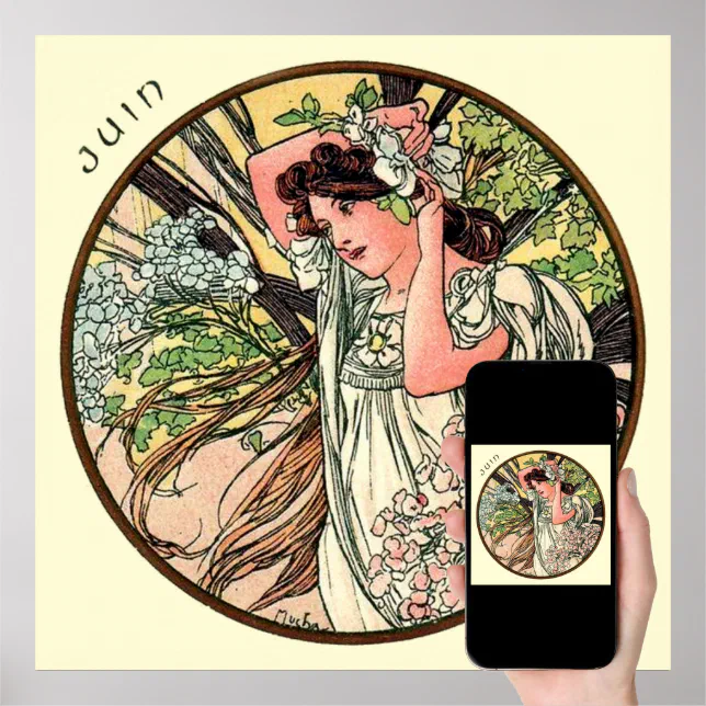 Alphonse Mucha Month Of June Poster | Zazzle