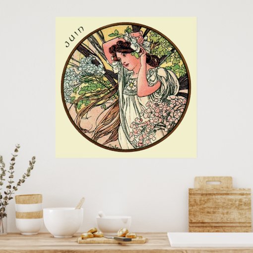 Alphonse Mucha Month Of June Poster | Zazzle