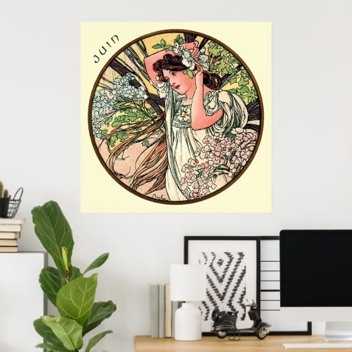 Alphonse Mucha Month Of June Poster | Zazzle