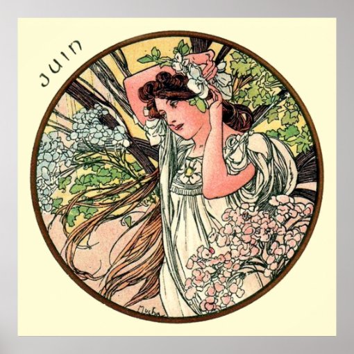 Alphonse Mucha Month Of June Poster | Zazzle