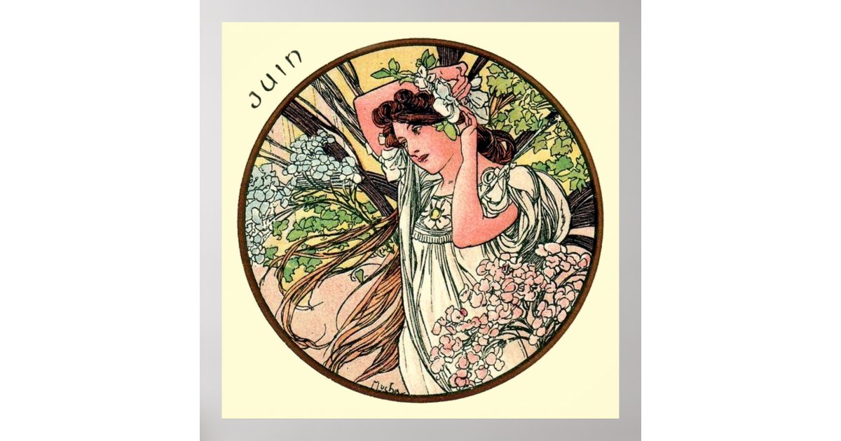 Alphonse Mucha Month Of June Poster | Zazzle