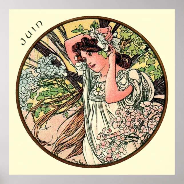 Alphonse Mucha Month Of June Poster | Zazzle