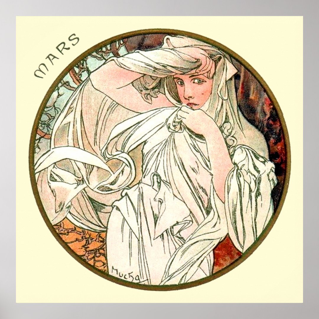 Alphonse Mucha Month Of March Poster | Zazzle