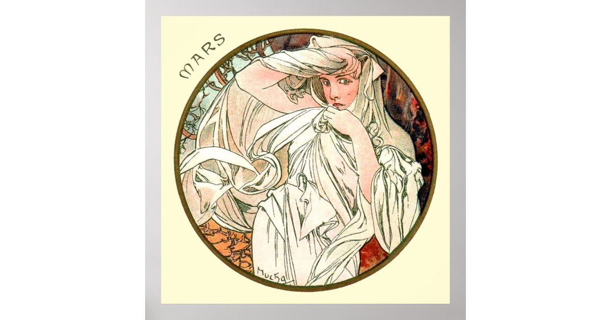 Alphonse Mucha Month Of March Poster | Zazzle